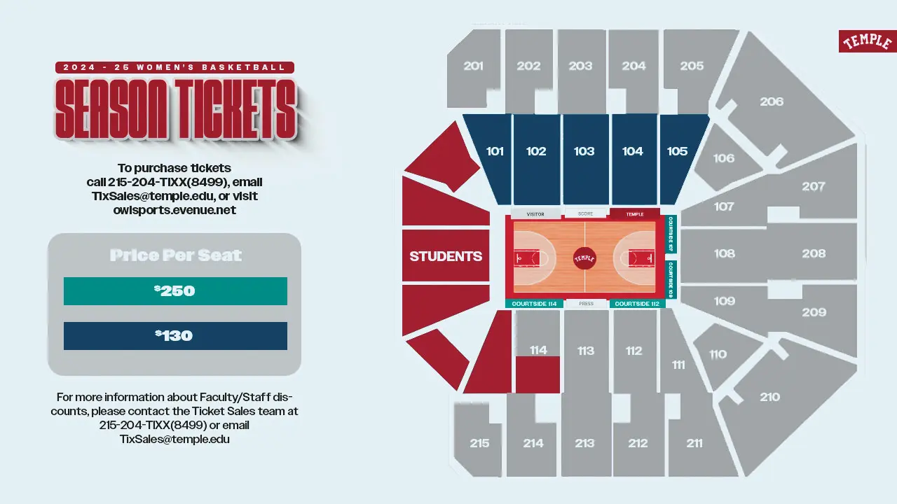 Basketball Tickets & Parking | Temple Owl Club